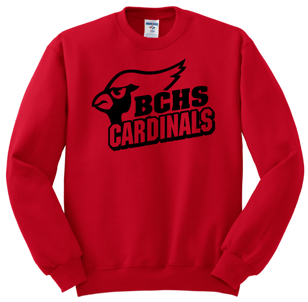 BC High Full Chest Cardinal Crew Sweatshirt - Red – Skobel's School Uniforms