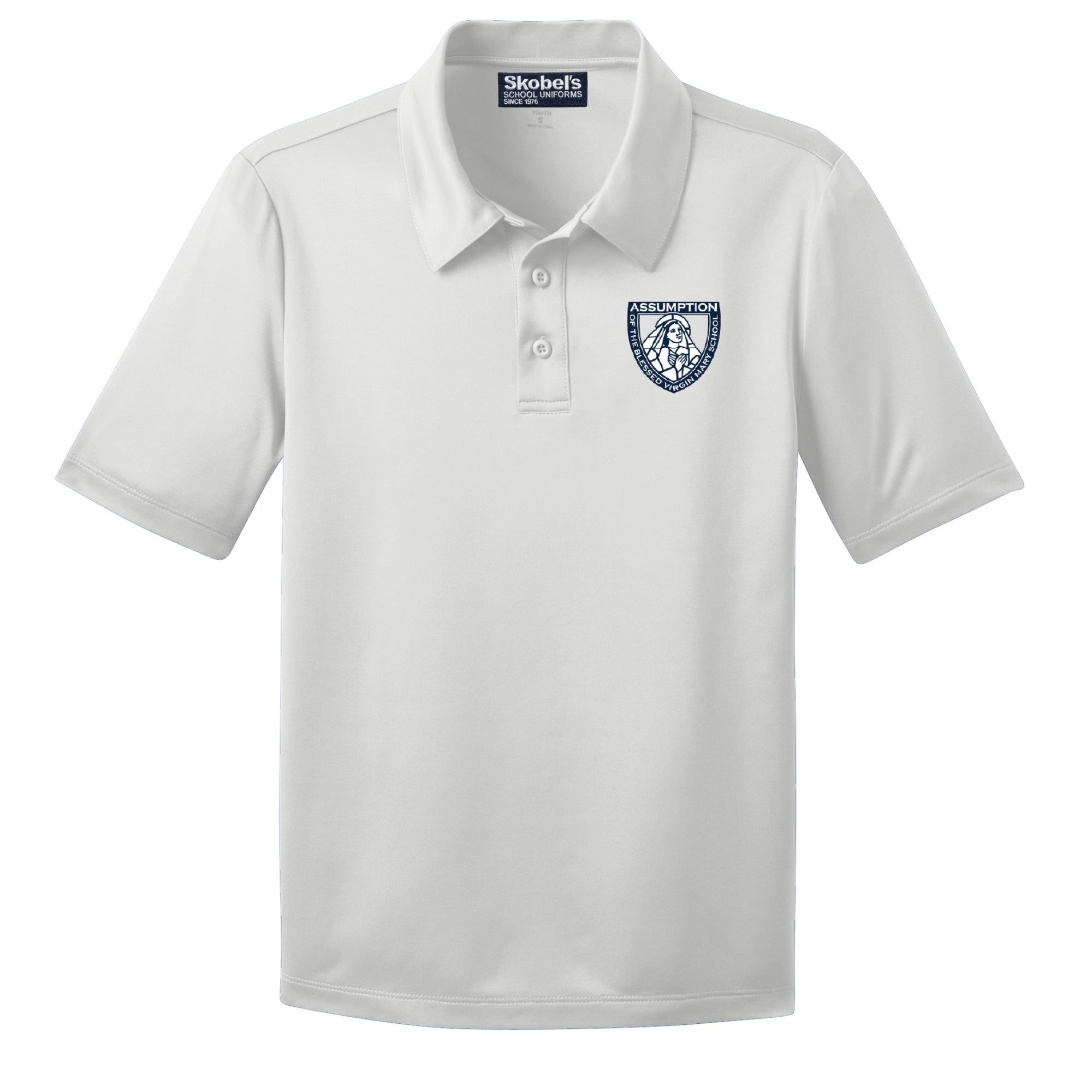 Assumption Of The Blessed Virgin Mary Dryfit Polo - White – Skobel's ...