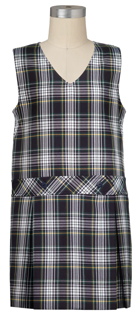 Campbell Plaid V-Neck Drop Waist Jumper – Skobel's School Uniforms