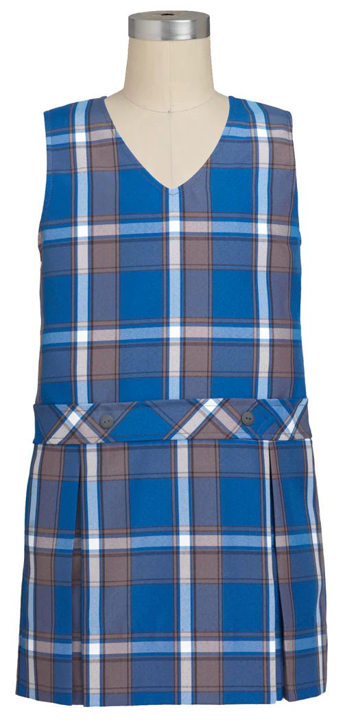 Grant Plaid V-Neck Drop Waist Jumper – Skobel's School Uniforms