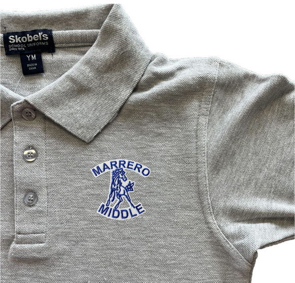 L.H. Marrero Middle Polo - Grey - 6th Grade – Skobel's School Uniforms