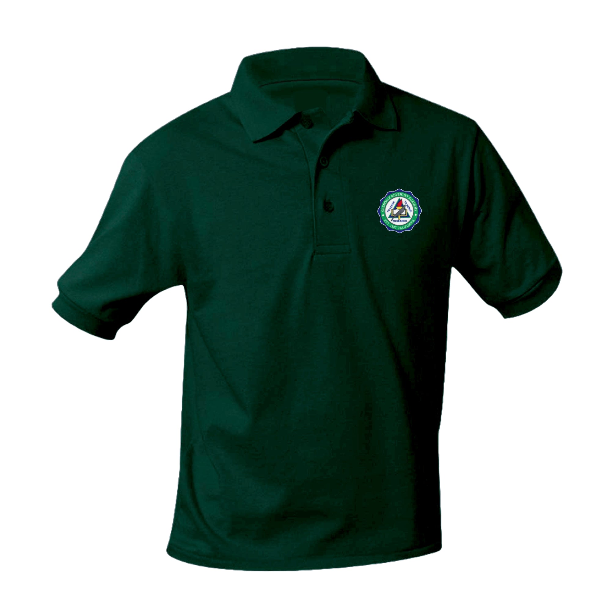 Glendale Adventist Academy Jersey Polo - Dark Green – Skobel's School ...