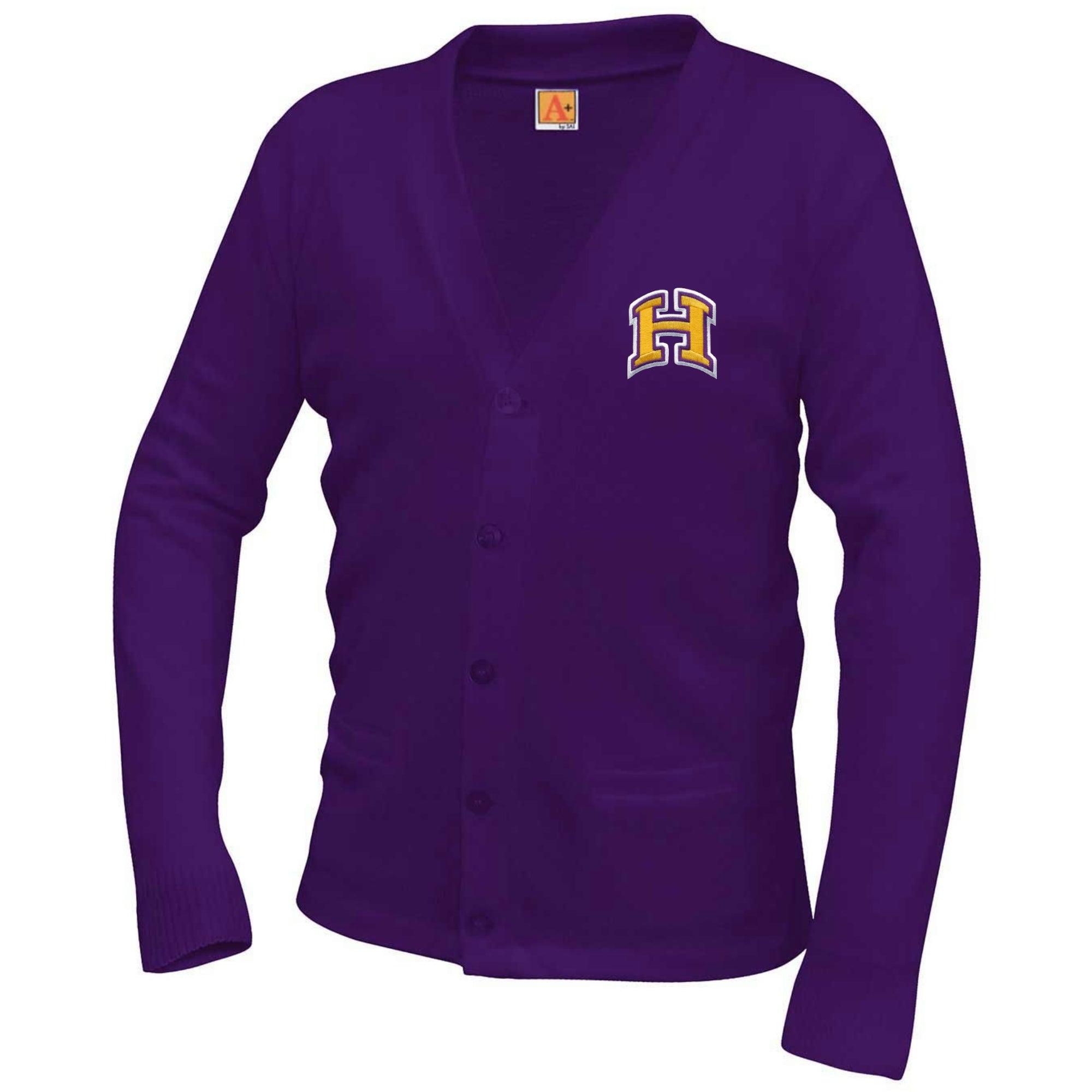 Hahnville High School Cardigan - Purple – Skobel's School Uniforms