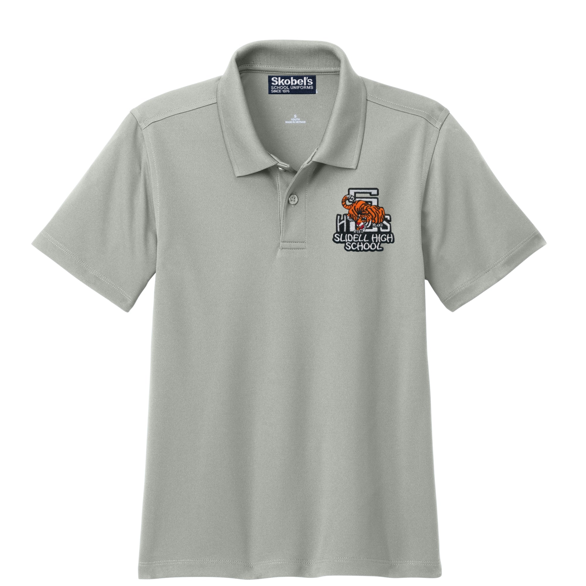 Slidell High School Dryfit Polo - Grey – Skobel's School Uniforms