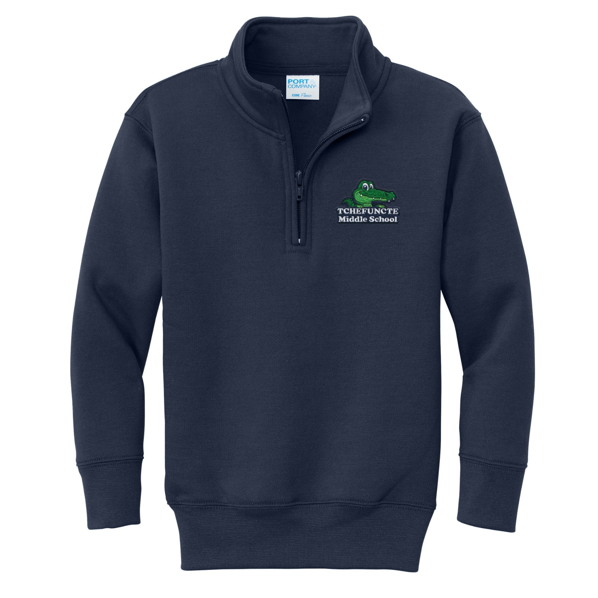 Tchefuncte Middle 1/4 Zip Sweatshirt - Navy – Skobel's School Uniforms
