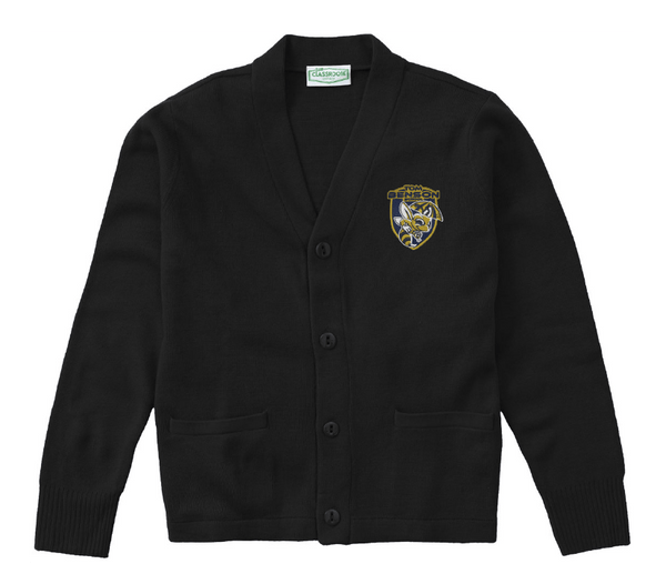 Tom Benson Cardigan - Black - 1st-8th Grades – Skobel's School Uniforms