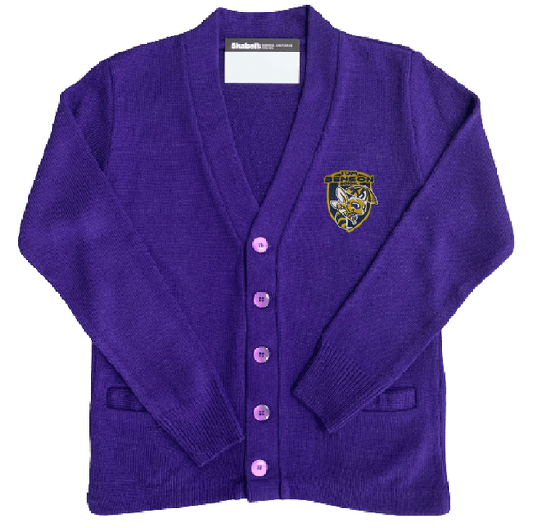 Tom Benson Cardigan - Purple - PreK-K – Skobel's School Uniforms