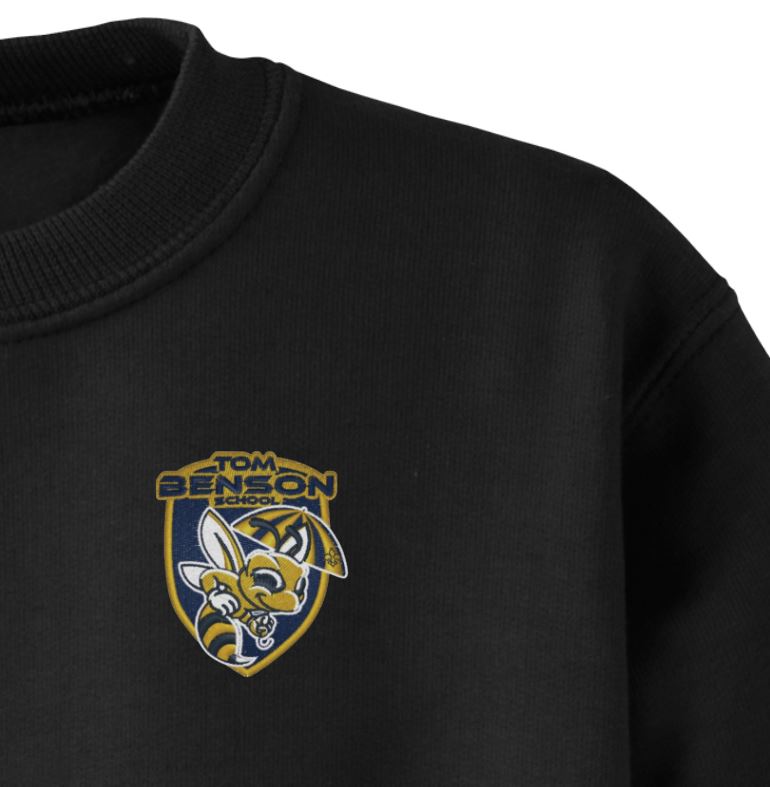 Tom Benson Crew Sweatshirt - Black – Skobel's School Uniforms